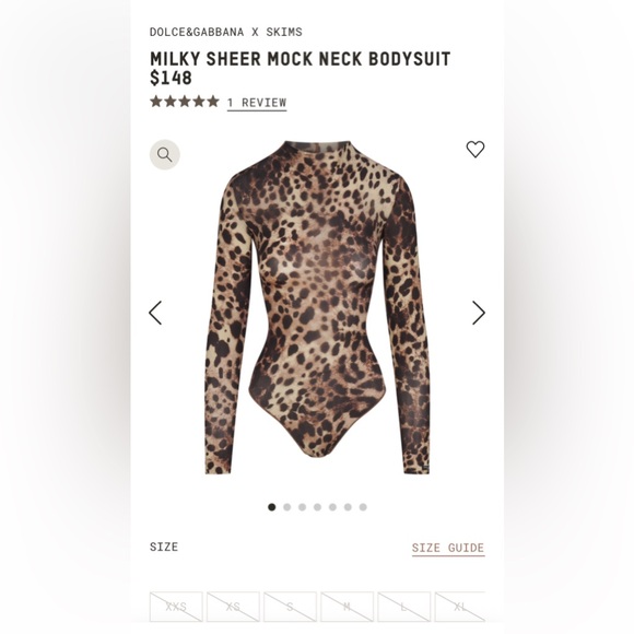 SKIMS | Tops | Skims Leopard Print Sheer Mock Neck Bodysuit | Poshmark